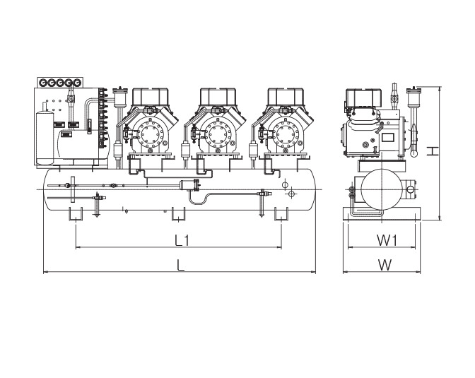 ACU Air Cooled Type Compressor Unit / Multi 3Bank | (주)에스엔씨